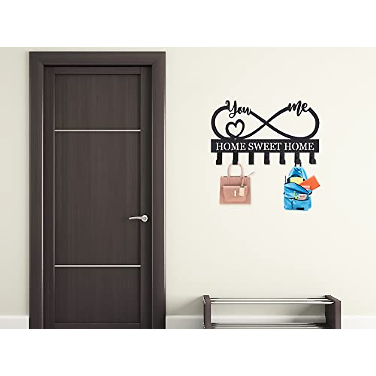 EFCUSTOMFC Personalized Metal Infinity Key Hooks, Key Holder for Wall, Wall Mounted Hooks,Personalized Key Rack for Wall, Metal Key Holder for Wall, Key Wall Holder Personalized