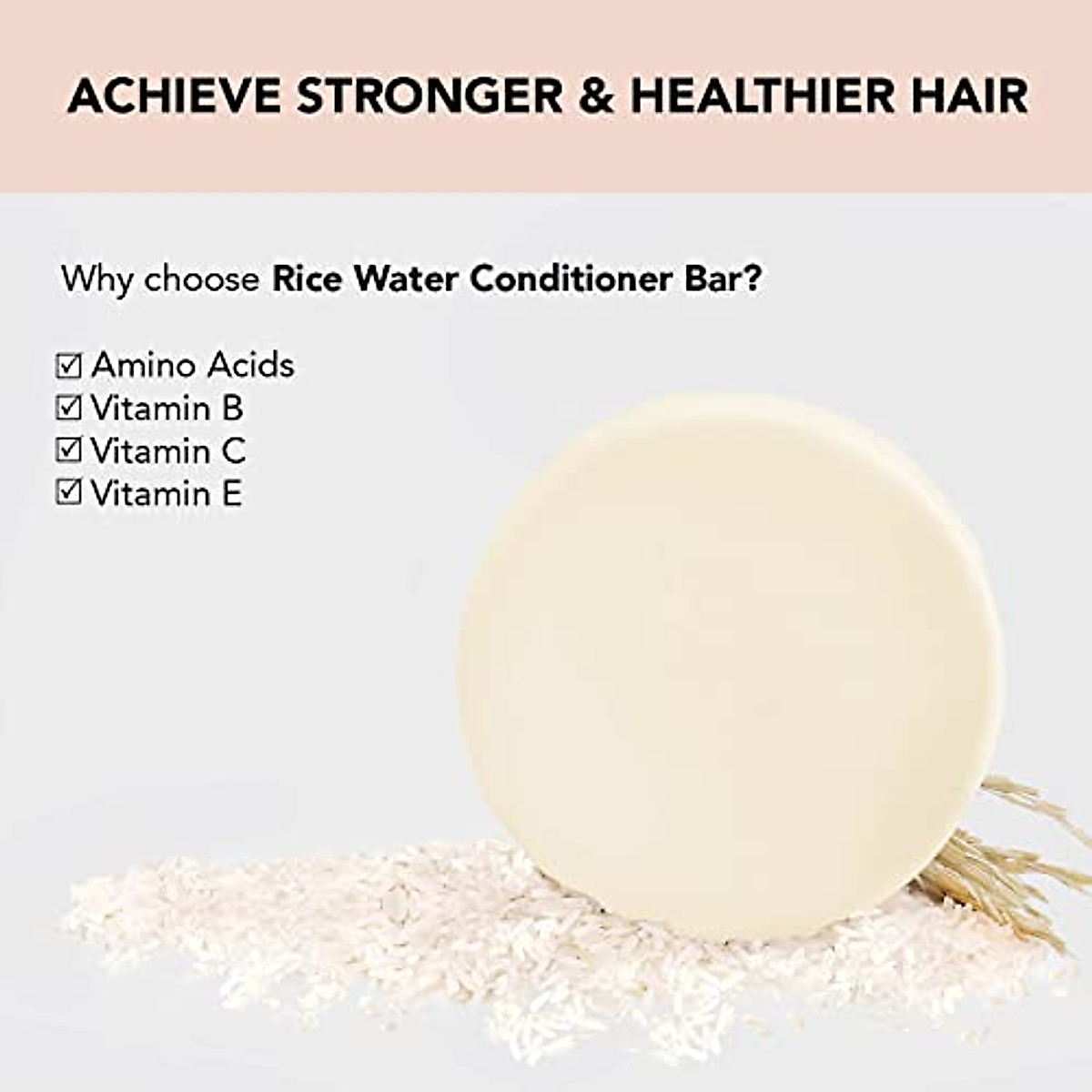 Kitsch Strengthening Hair Conditioner Bar with Rice Water Protein | Made in US | Eco-Friendly Cleansing and Moisturizing Conditioner Bar | Paraben Free | Sulfate free Conditioner | 2.82 oz