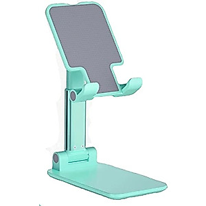 Cell Phone Stand, Adjustable Angle and Height of Desktop Phone Stand, Stable Non-Slip Design Compatible with All Mobile Phones, iPhone, iPad, Tablet PC (Mint Green)