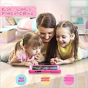 Dragon Touch Y88X Pro 7 inch Kids Tablets, 2GB RAM 16GB ROM, Android 9.0 pie Tablet, Kidoz Pre-Installed with Kid-Proof Case (Pink)