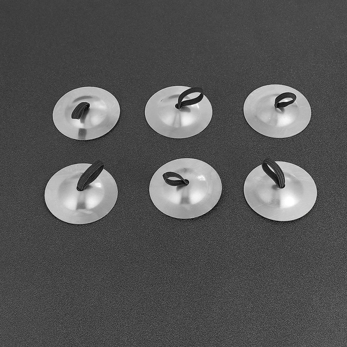 MILISTEN 6Pcs Finger Cymbals, Finger Cymbals Brass Zills Finger Musical Instrument for Dancer Ball Party, Silver