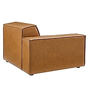 Modway Restore Vegan Leather Sectional Sofa Loveseat in Tan