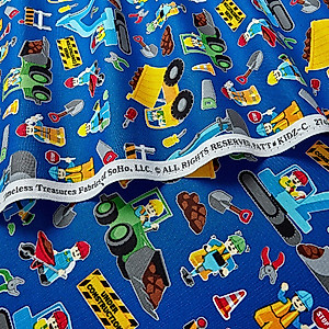 Timeless Treasures Construction Zone Royal, Fabric by the Yard