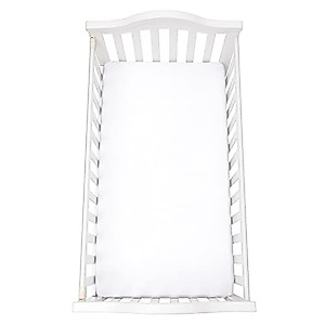 HBHLFZ Luxury Soft 100% Crib Bamboo Sheets for Baby Boys Girls -Baby Crib Sheet Neutral for Standard Crib Mattress & Toddler Bed Mattress, Soft and Safe Deep Pocket Fitted Sheet, White