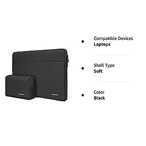 NIDOO 15.6 inch Laptop Sleeve Case Computer Bag for 15.6" Lenovo Legion 5 / IdeaPad Gaming 3i / ThinkPad E15 T15 L15 / 16" Yoga Slim 7 Pro/HP ENVY Laptop 16 / Spectre x360 / Acer Swift 3, Black