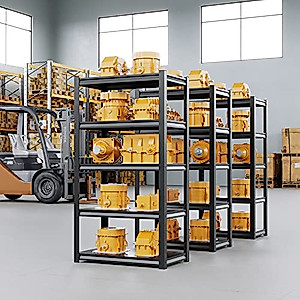 ZAOUS Garage Shelving Heavy Duty Loads 1500LBS, 63" Heavy Duty Garage Storage Shelves, Adjustable 5 Tier Metal Shelves for Garage Basement Kitchen Warehouse, 63" H x 34" W x 18" D (5-Tier)