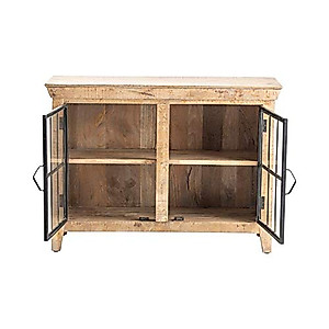 Crestview Collection Bengal Manor Mango Wood and Metal 2 Door Cabinet Brown Wood