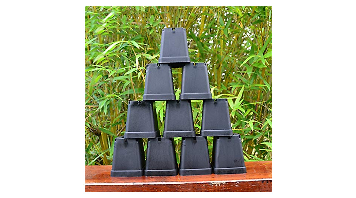 NUOBESTY 2 Inch Black Square Flower Pots - 100PCS Set