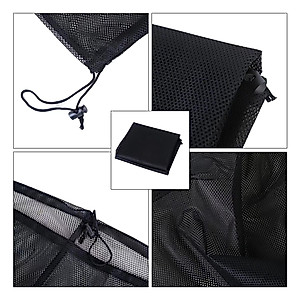 2 Pack Large Mesh Laundry Bag, Heavy Duty Mesh Laundry Bags Drawstring Lockable, 27×36inch Black Laundry Hamper Liner, Machine Washable, for Ball Storage, Travel, Toys, Sports Factories, Dorms