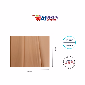 Peach Tissue Paper 15 Inch X 20 Inch - 100 Sheets Premium Tissue Paper A1 bakery supplies Made in USA
