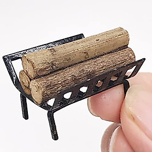 Alasum Outdoor Furniture Outdoor Furniture Miniature BBQ Grill Oven Model Roasting Cart Firewood Rack Holder 1:12 Furniture Garden Lawn Fireplace Photography Props Kids Toys Kids Toys