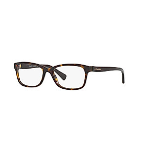 Coach HC6089 Prescription Eyewear Frames, Dark Tortoise/Demo Lens, 51 mm