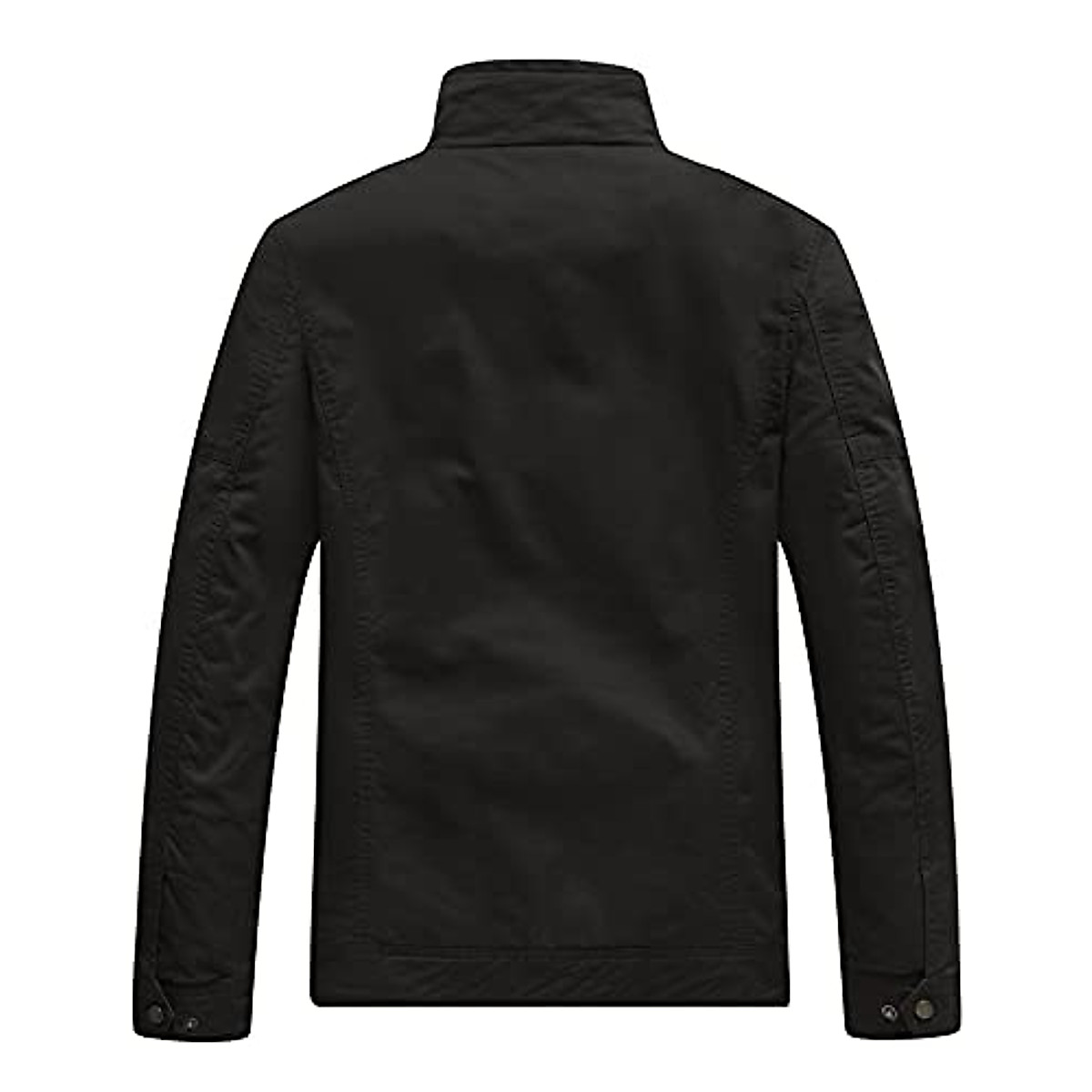 WenVen Men's Military Canvas Work Jackets and Coats (Black, Medium)