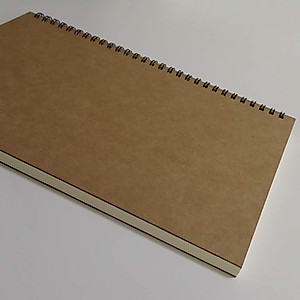 YUREE Spiral Notebook/Spiral Journal Lined, B5 Hard Kraft Cover Wire Bound Notebook Ruled, 70 Sheets (140 Pages), 10.5" x 7.3", Brown