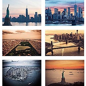 New York Postcards Set of 30 Styles. Collectible Edition of NYC Souvenirs Post Cards 4 x 6 of NY Landmarks, Skylines and Aerial Views. Made in USA