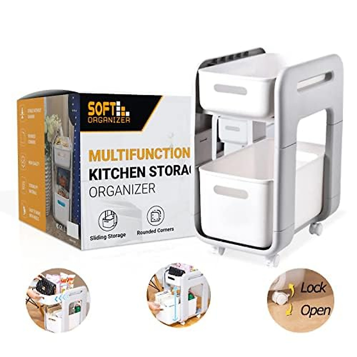 Soft Organizer Kitchen organization,cabinet organizer storage Drawer - Under Sink Organizer, For Bathroom Shelf Space Rack, Multifunctional Storage