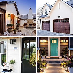 LityMax Carriage Traditional Outdoor Wall Light Fixture LED Bronze Black Clear Bubble Seedy Glass Exterior Wall Lanterns House Porch Patio Outside Deck Garage Front Door Garden Home, Bulb Included