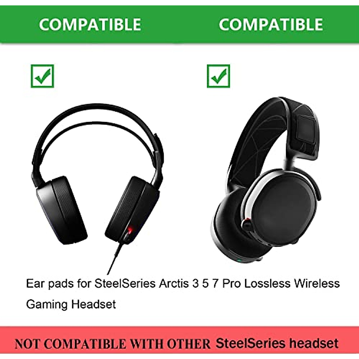 Arctis 3/5 / 7/9 Ear Pads Replacement Earpads Cushion Fabric Ear Cup Compatible with SteelSeries Arctis 3 / Arctis 5 / Arctis 7 Arctis 9 / Arctis 1 / Arctis pro Wireless Gaming Headset Headphone