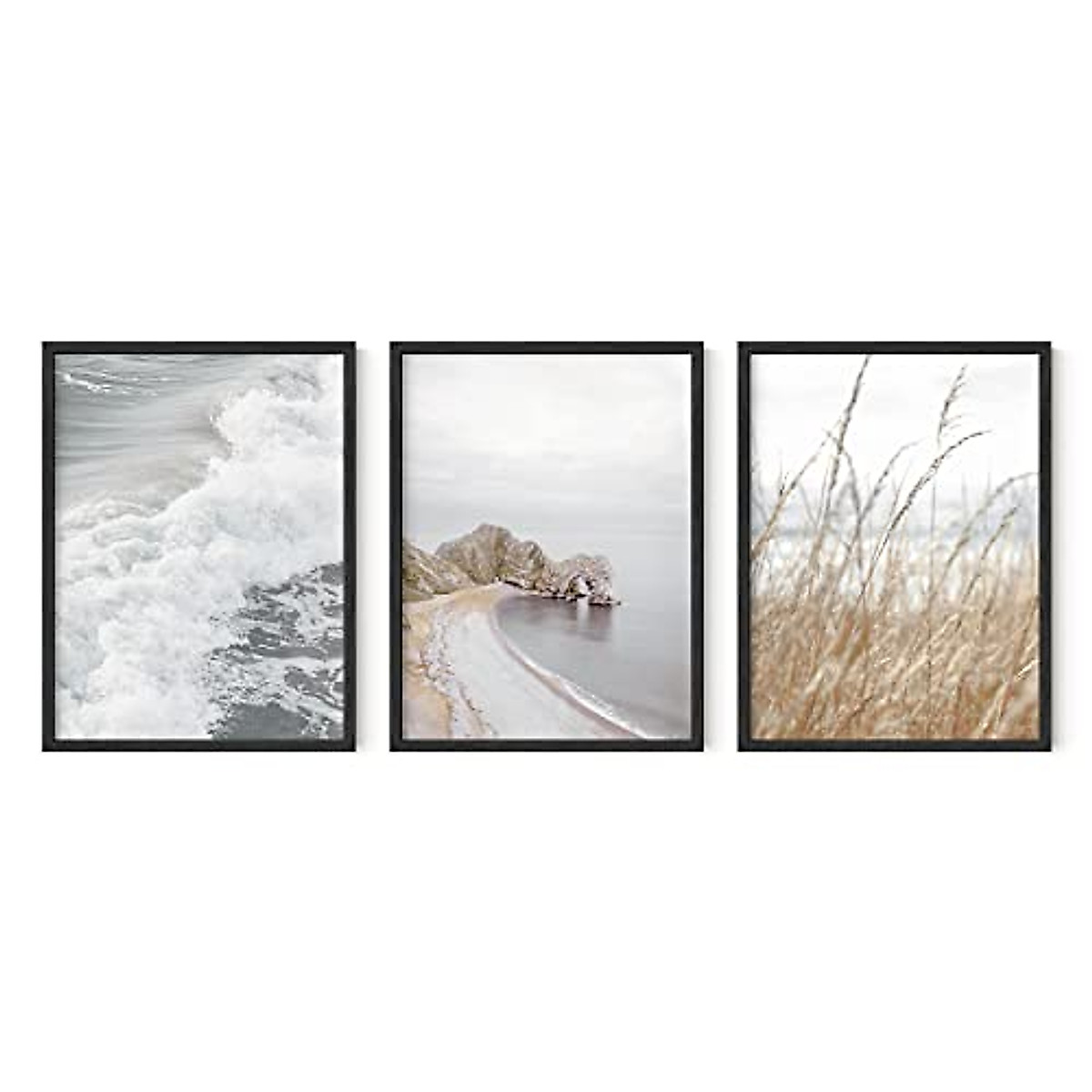 Haus and Hues Beach Pictures Wall Art - Set of 3 Nautical Wall Prints Ocean Pictures For Wall Serene Artwork Coastal Pictures Wall Art Ocean Posters of Beach Scenes Relaxing Wall Art (12x16, Unframed)