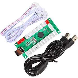 EG STARTS 2 Player Arcade Games DIY Kit Parts 2 Ellipse Oval Joystick Handles + 20 LED lit Arcade Buttons (Mixed Color Kit)