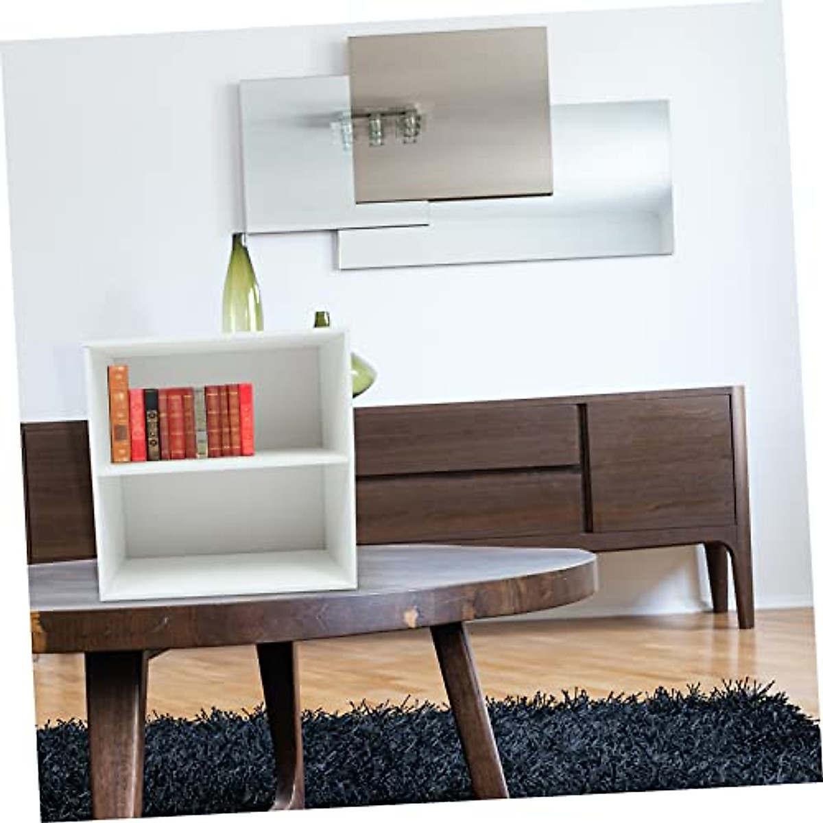 Homoyoyo 1pc Locker White Bookshelf Book Shelves for Office White Bookcase Practical Bookcase Household Bookshelf Floor Bookshelf Earth Tones Storage Rack Lip Gloss White Wood-Based Panel