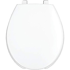 BEMIS 7750TDG 000 Commercial Heavy Duty Open Front Toilet Seat with Cover that will Never Loosen & Reduce Call-backs, ROUND, Plastic, White