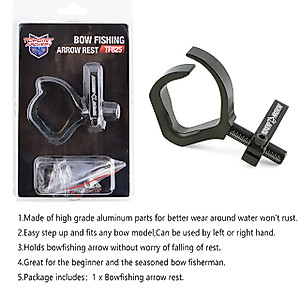 AMEYXGS Bowfishing Arrow Rest Use for Compound Bow Recurve Bow Fishing Rest Suitable for Left and Right Hands Hunting Accessory (Black)