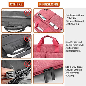KINGSLONG Slim 17.3 inch Laptop Sleeve Bag Carrying Case with Shoulder Strap, Notebook Ultrabooks Computer Handbag Cover for Men Women Fit for Acer Asus HP Pink