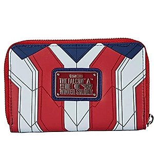 Loungefly Marvel Falcon Captain America Cosplay Zip-Around Wallet Captain America One Size