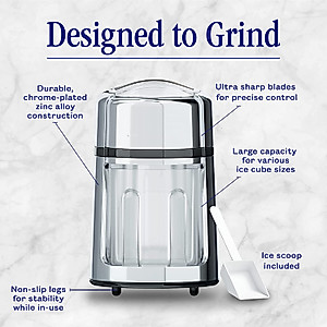 XKONG Manual Ice Crusher With，Ice Crusher ，Manual Rotary Ice Crusher，Crushes Ice to Your Desired Fineness ，Non-Slip Easy to Use Ice Crusher Hand Crank