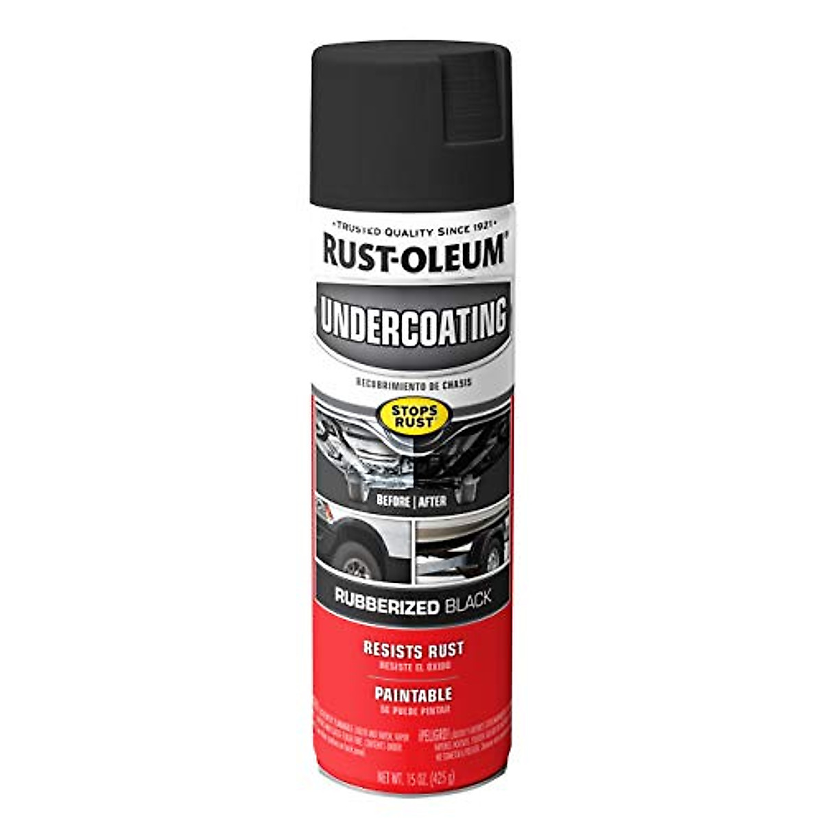 Rust-Oleum 248658 Rust Reformer Spray, 10.25 oz, Black & 248657 Rubberized Undercoating Spray, 15 oz, Black