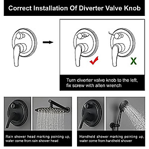 SHAMANDA Shower System, Shower Faucets Sets Complete with High Pressure 10" Rain Shower Head and 5-Setting Handheld Shower Head(Round-In Valve and Trim Included) Wall Mounted, Matte Black, L02-7