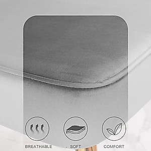 KithKasa Dining Chairs Set of 4 Upholstered Mid-Century Modern Velvet Accent Desk Chair with Gold Legs for Kitchen Living Room Grey…