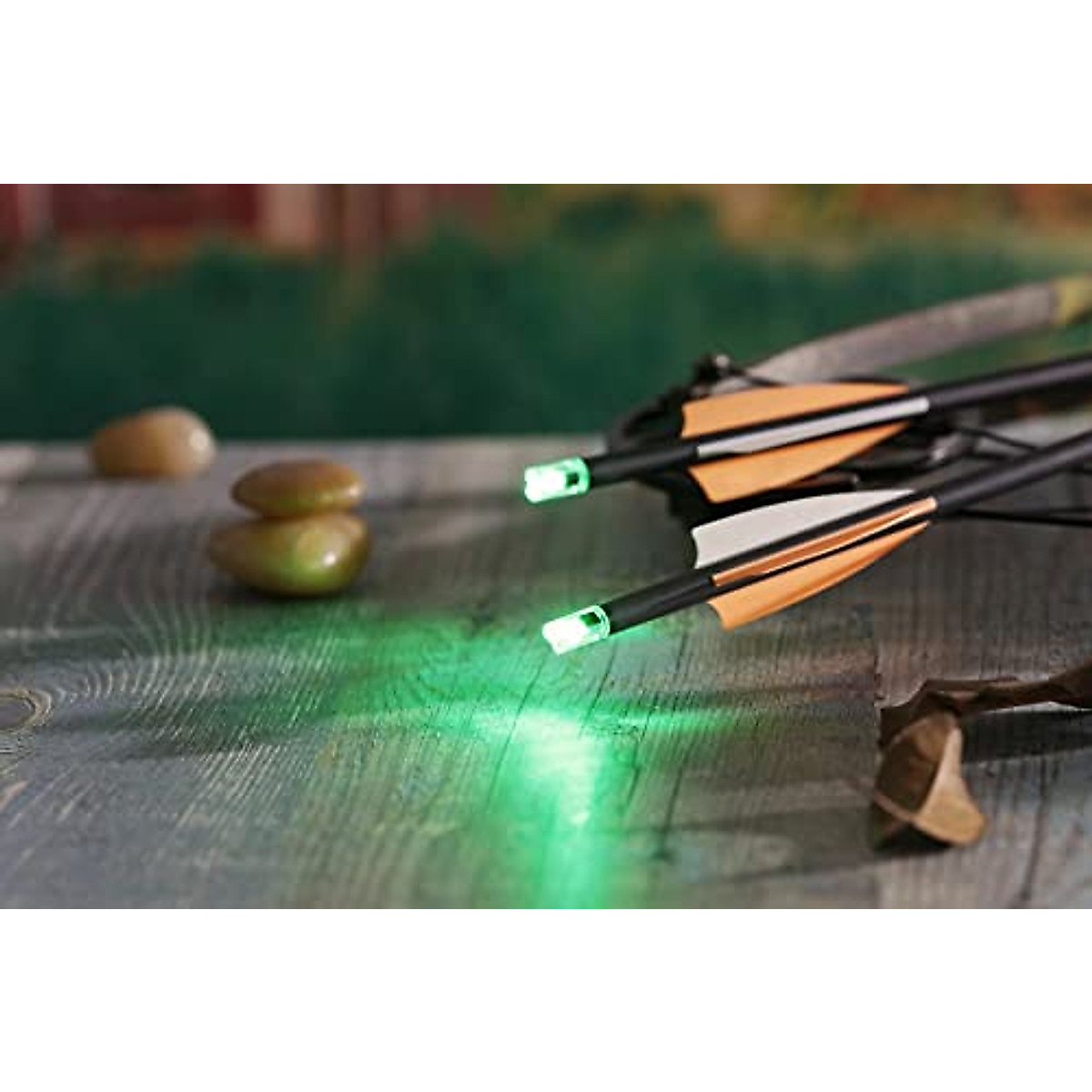 DEEPOWER Crossbow Lighted Nock with ON/Off Switch 4 Pack with .285”/.297”/.300”/.305” Bushings LED Nock Universal Fit for Bolts (Green)
