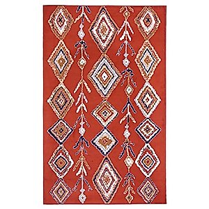 Furnish my Place Moroccan Diamond Rug - 7 ft. 8 in. x 11 ft, Rust, Geometric, Accent Rug with Transitional Style
