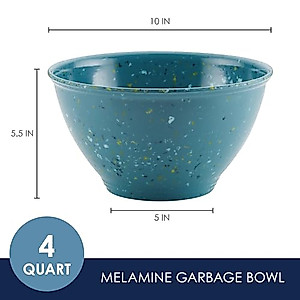 Rachael Ray Accessories Kitchen Pantryware Multi Purpose/Salad Serveware/Melamine Garbage Bowl, 4 Liters, Agave Blue