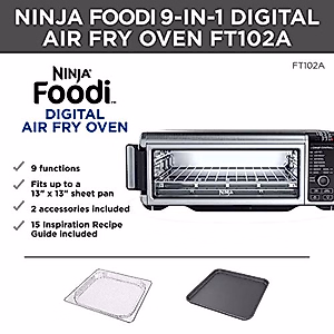 Ninja Foodi 9-in-1 Digital Air Fry Oven Air Fry, Air Roast, Air Broil, Bake, Bagel, Toast, Dehydrate, Keep Warm, and Reheat - Stainless Steel