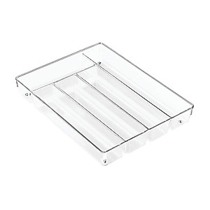 InterDesign Linus 2 in. H x 13.7 in. W x 10.7 in. L Clear Plastic Cutlery Tray