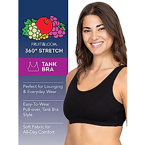 Fruit Of The Loom Womens Built Up Tank Style Sports Bra, Mint Chip/White/Grey Heather, 44 US