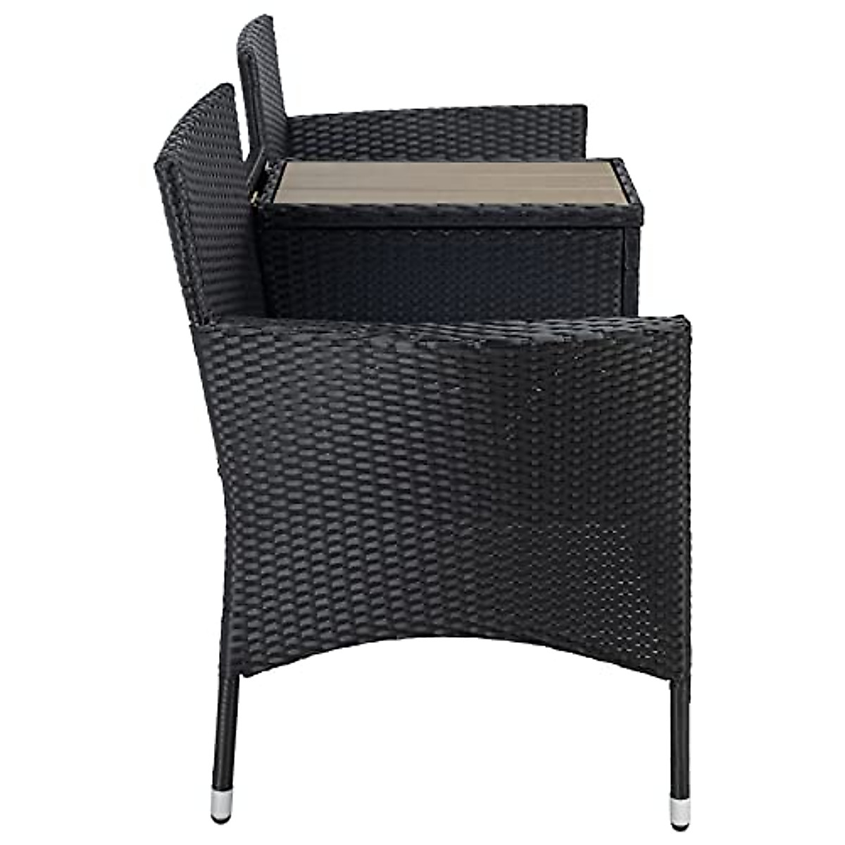 Safavieh Outdoor Collection Viora Wicker Loveseat PAT7710A, Black/White Cushion