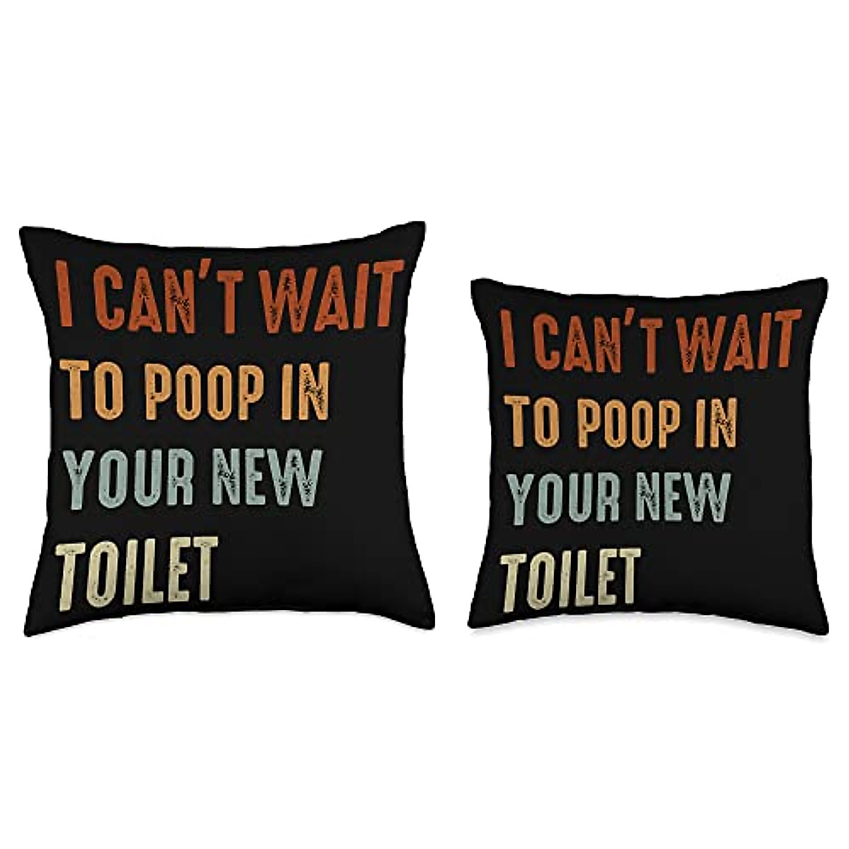 Top Housewarming Gifts Ideas First Time Owner Tees I Can't Wait to Poop in Your New Toilet Funny House Warming Throw Pillow, 16x16, Multicolor
