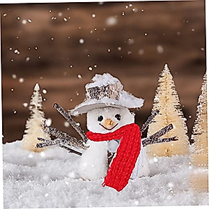 FAVOMOTO 20pcs Mini Scarf Knitted Scarf Striped Scarf Red and White Striped Scarf Miniature Scarf Christmas Doll Scarves Wine Bottle Neckerchief Party Accessories Delicate Scarves Yarn Red