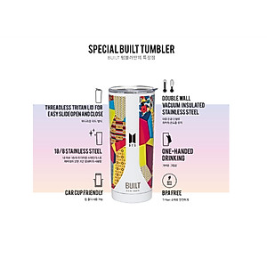 BUILT BTS Tumbler, 20.1 fl oz (591 ml), Jimin Stainless Steel, My Bottle, Bangtan Boys
