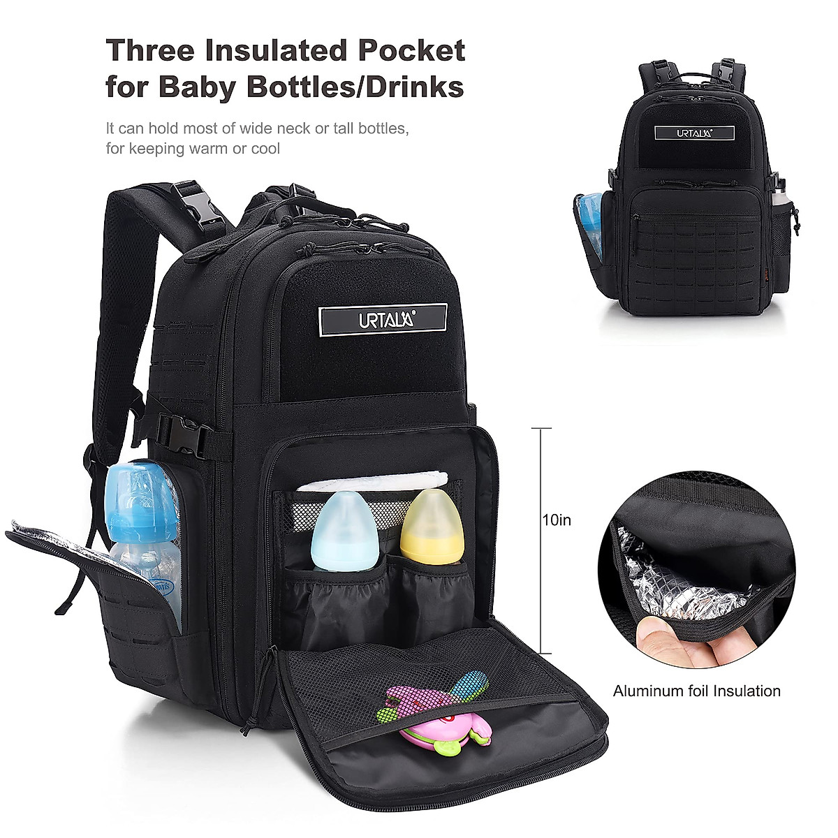 Baby Diaper Bag Backpack, Baby Bags for Boys Girls, Large Diaper Changing Backpack for Mom Dad, Durable Waterproof Maternity Hospital Nappy Bag with Stroller Straps for Men Women