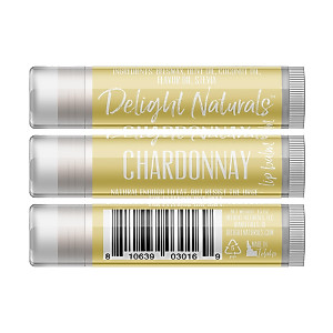 Delight Naturals Smooth Sippin' White Wine Lip Balm Gift Set - Chardonnay, Rosé, Moscato, and Champagne