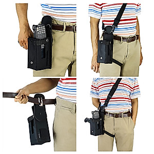 e-Holster Barcode Scanner Holster (Large), Ballistic Nylon Carrying Case Pouch for Pistol-Grip Mobile Computers, with Belt Clip, Belt Loop, Shoulder Strap, for Zebra MC9300, MC9200, MC9500