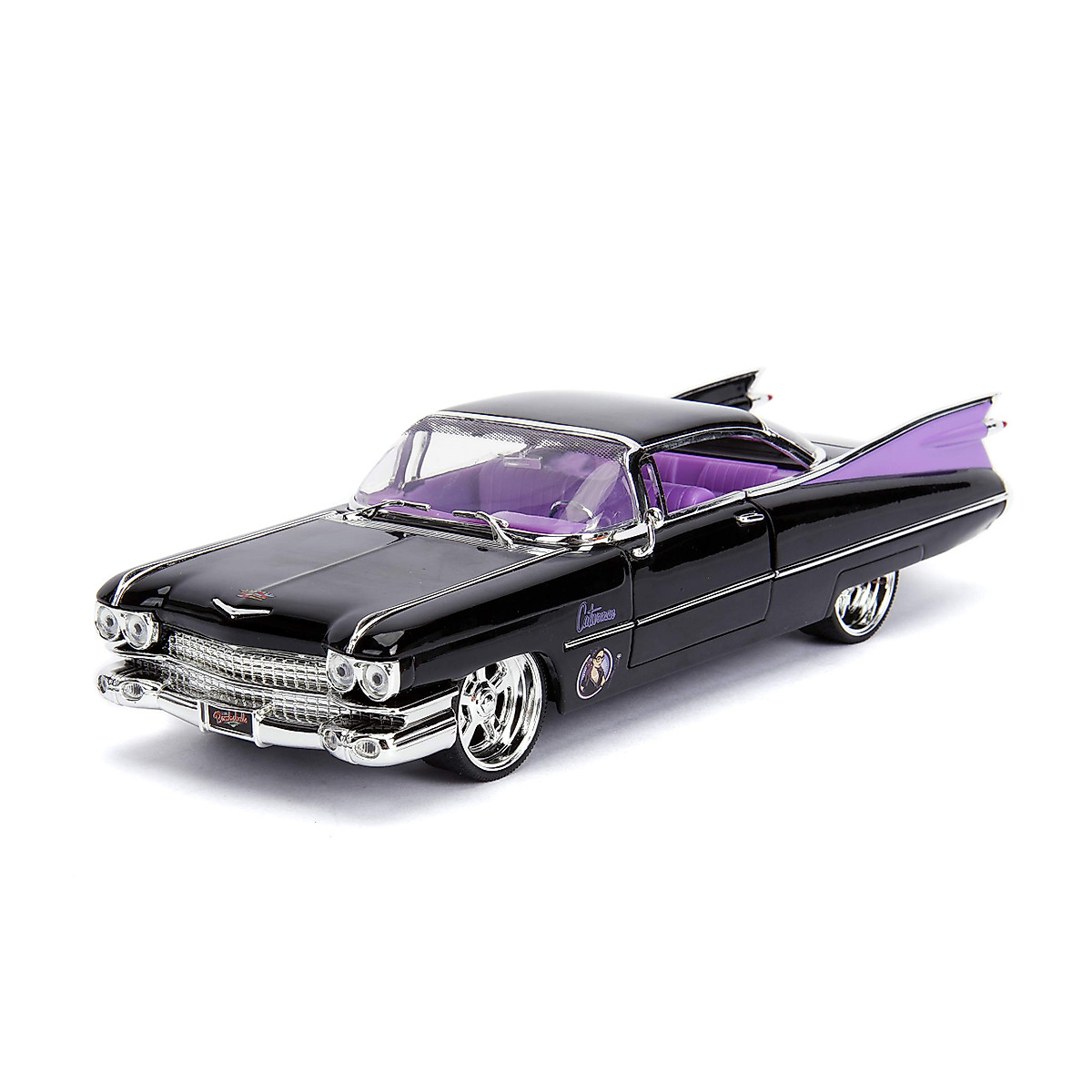 DC Comics Bombshells Catwoman &amp; 1959 Cadillac Die-cast Car, 1:24 Scale Vehicle &amp; 2.75&quot; Collectible Figurine 100% Metal