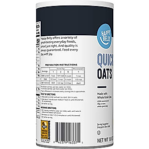 Amazon Brand - Happy Belly Quick Cook Oats, 1.12 Pound (Pack of 1)