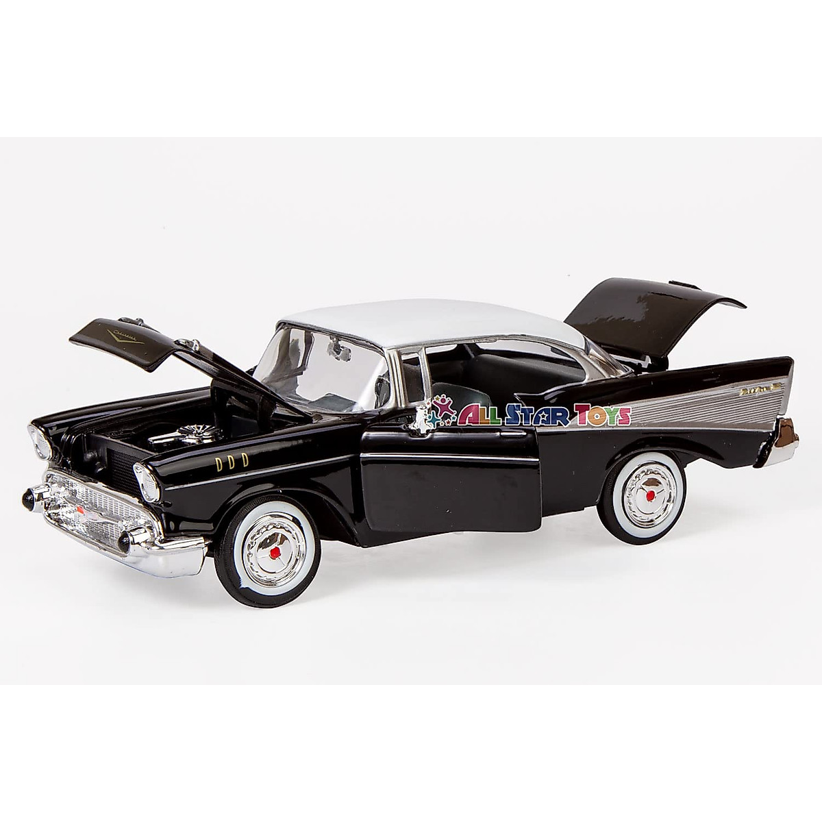 1957 Chevy Bel Air, Black - Motormax Premium American 73228 - 1/24 Scale Diecast Model Car