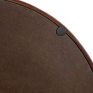 Kate And Laurel Lipton Modern Round Tray, 18", Dark Walnut and Gold, Decorative Accent Tray for Storage and Display